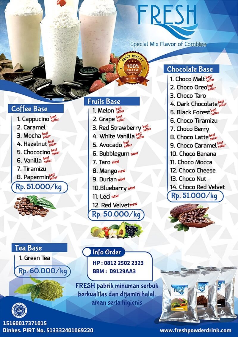 Jual Bubuk Bahan Baku Minuman Fresh Powder Drink